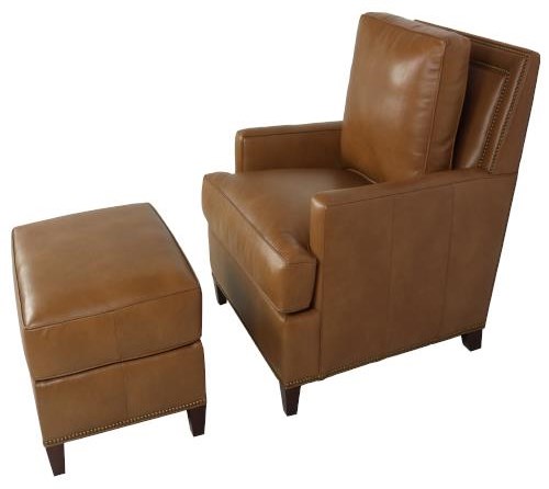 Hancock Moore Sprintz Leather Chair and Ottoman Sprintz Furniture Chair Ottoman Sets